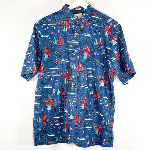reyn spooner | Shirts | Reyn Spooner Hawaiian Ocean Blue Nautical Print ...